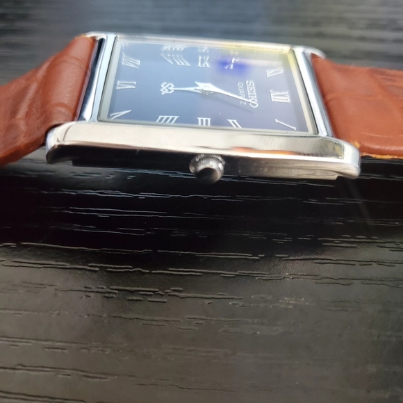 Seiko | Accessories | New Old Stock Rare Vintage Seiko Slim Tank Mens Leather Watch | Poshmark